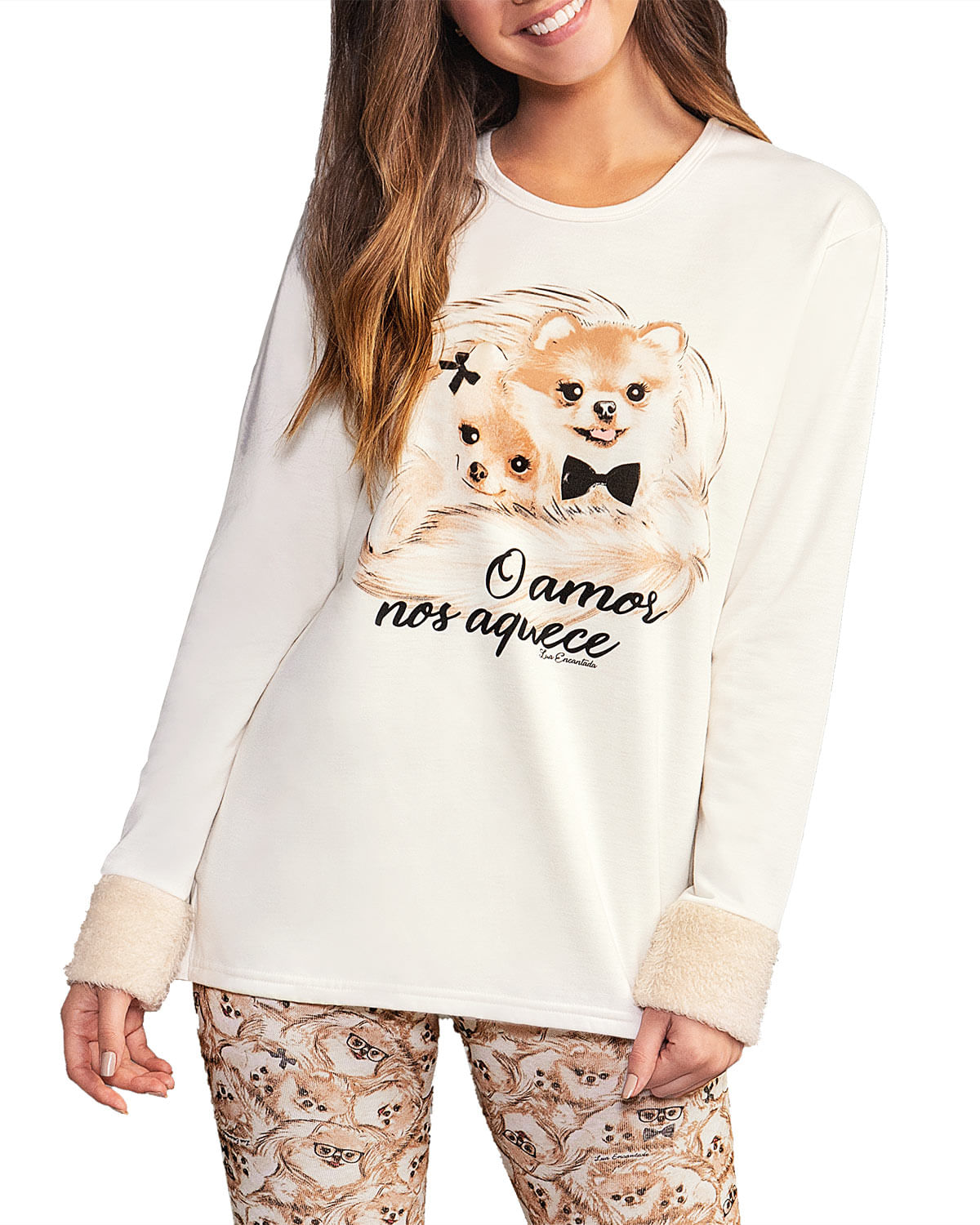 Pijama Legging Lua Encantada Moletinho Ribana Spitz Pijama Online Pijama Online