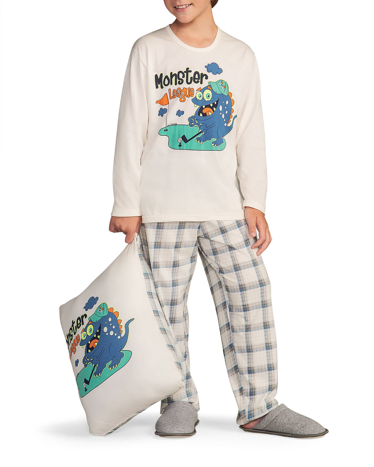 Pijama Infantil Masculino Lua Encantada Moletinho Monstro Pijama Online Pijama Online