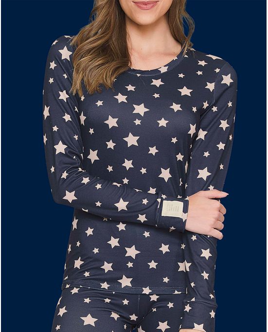 Pijama Feminino Lua Luá Malha Touch Estrela | Pijama Online - Pijama Online